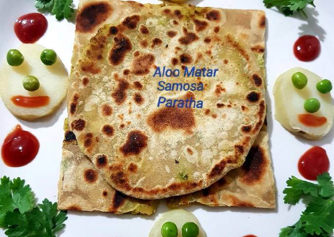 Aloo Matar Samosa Paratha Recipe by Manisha Sampat - Cookpad