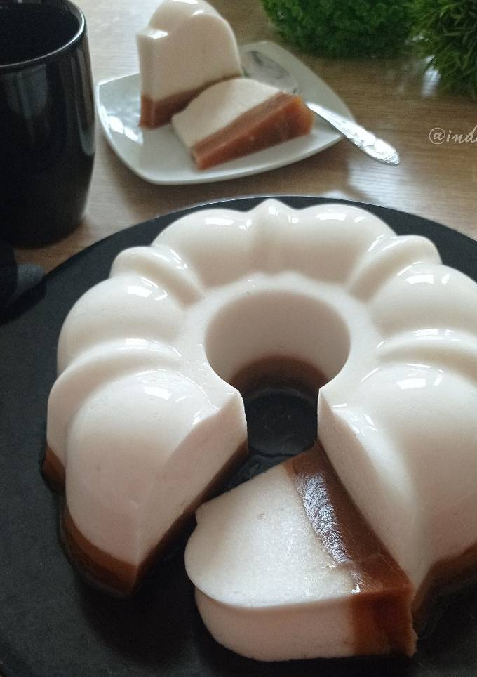 Resep Puding Busa Tape Keju Lapis Gula Jawa oleh Indah Mei - Cookpad