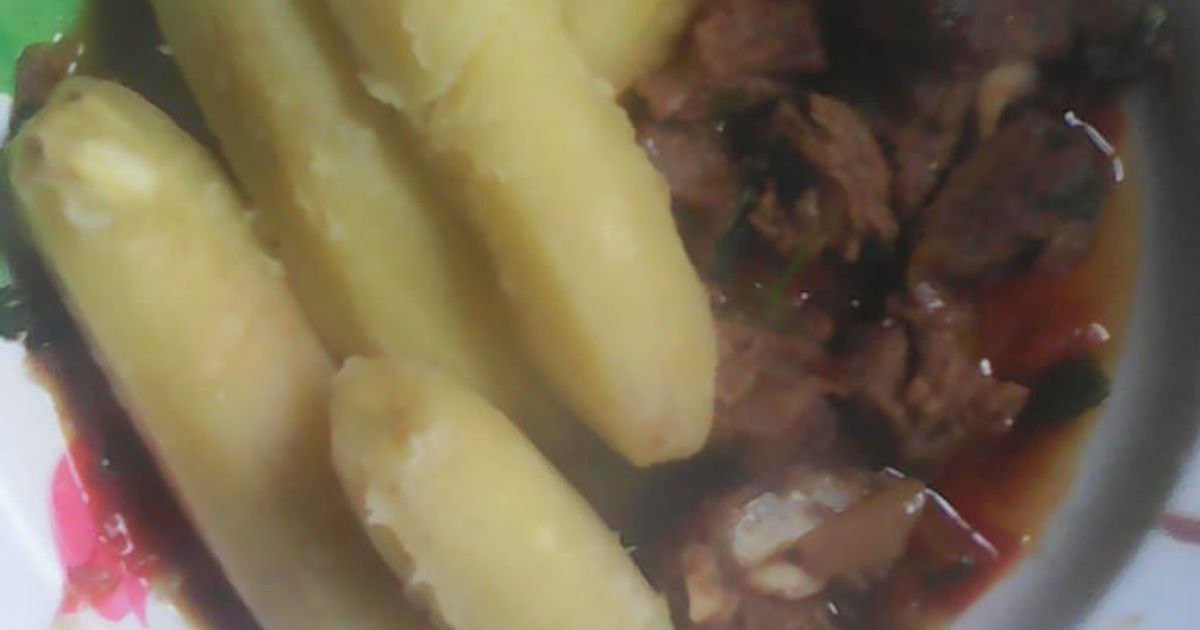 Boiled Bananas Served With Stewed Meat #Authormarathon Recipe by ...