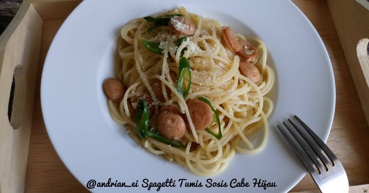 41 resep tumis spaghetti sosis enak dan mudah - Cookpad