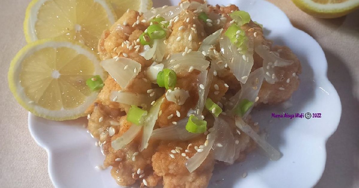 Resep Honey Lemon Chicken Aka Ayam Saus Madu Lemon oleh Mama Aisya Wafi ...