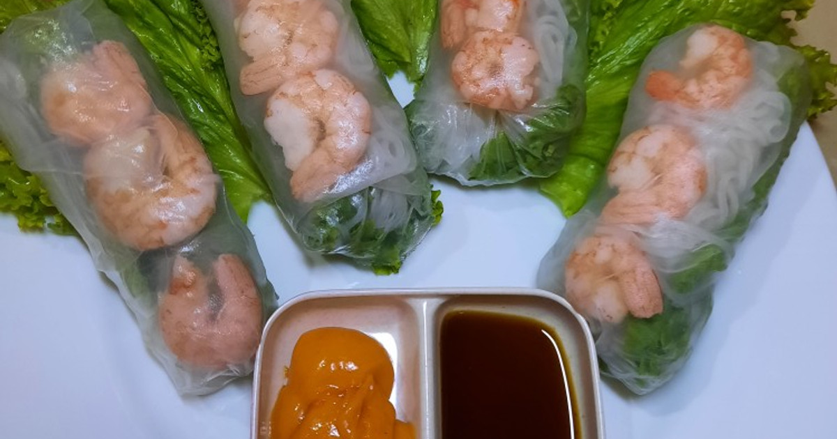 Resep Cemilan Anak Sehat Salad Lumpia Spring Roll Vietnam Udang Selada ...