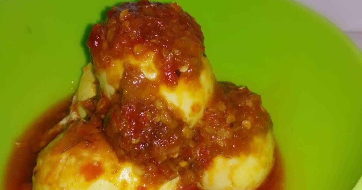 Resep Iseng" masak telor balado dan taraaa smua orng rumah suka... 😊 ...