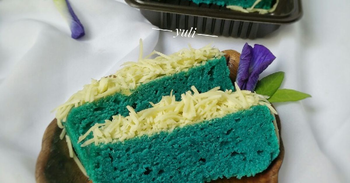Resep Cake Kukus Bunga Telang Tanpa Telur oleh Yuli - Cookpad