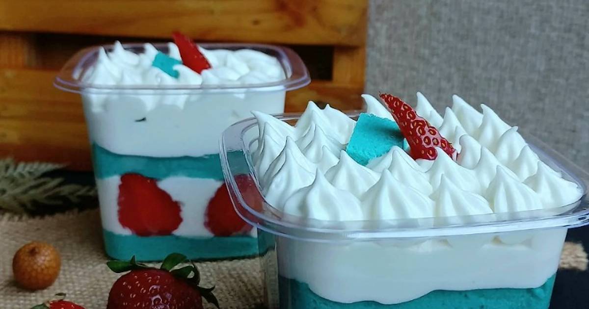 Resep Dessert Box Blue Velvet (Gluten Free) oleh Setia Memasak - Cookpad