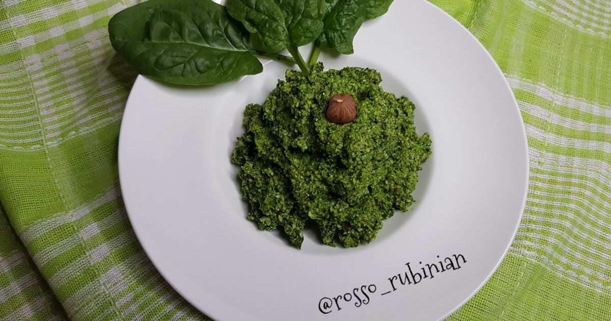 Spinach And Hazelnut Pesto Recipe by rosso rubinian - Cookpad
