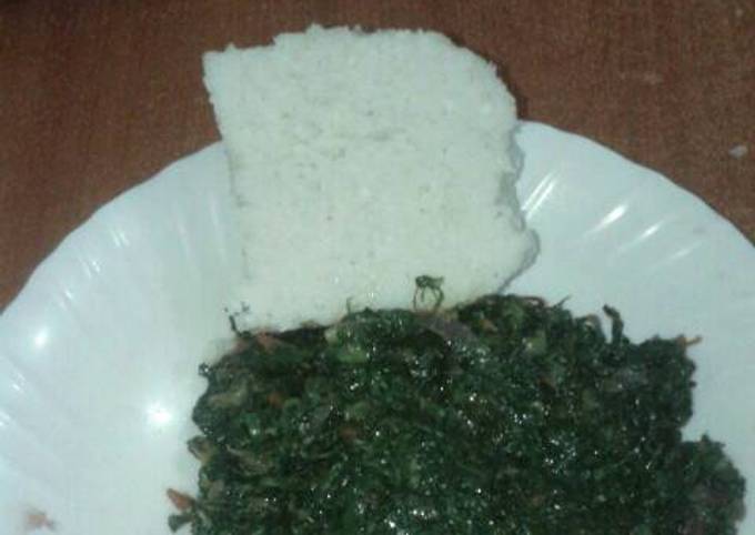 Its dinner time.... Have some ugali and kales Recipe by Bernadetta Tela ...