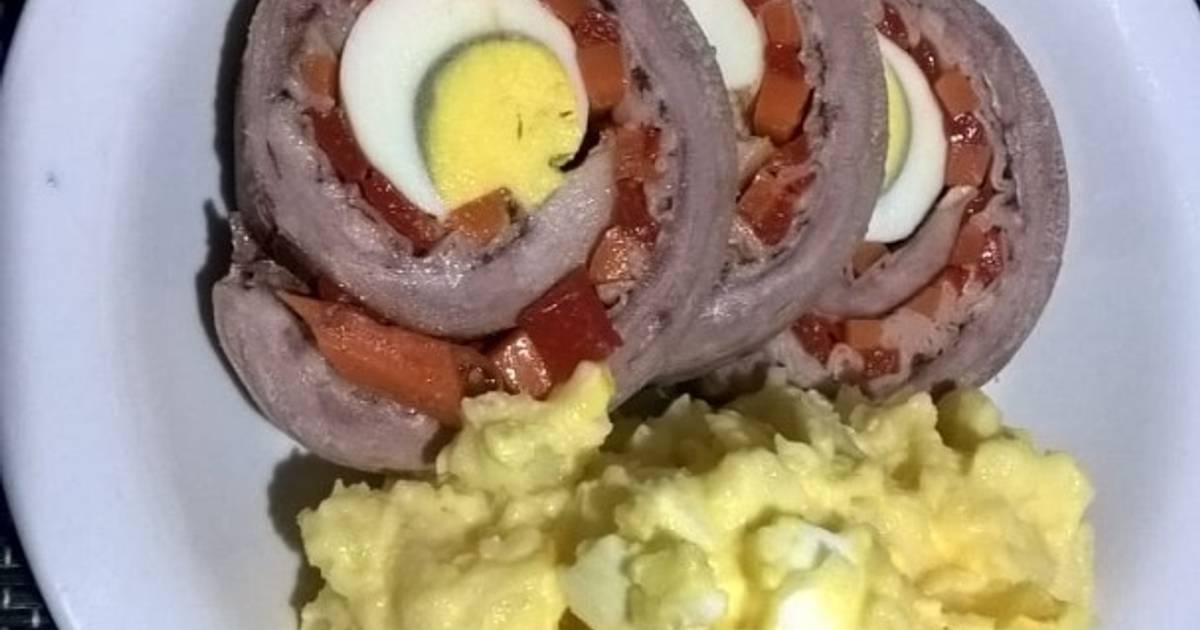 Matambre de carne relleno! Receta de Mariana Rivero Leguizamon- Cookpad