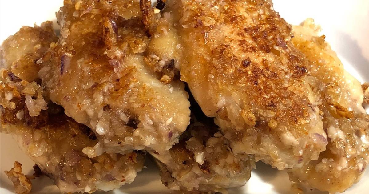 Pan fried Chicken wing with garlics favour 蒜香雞翼 Recipe by Teresa Tsang ...