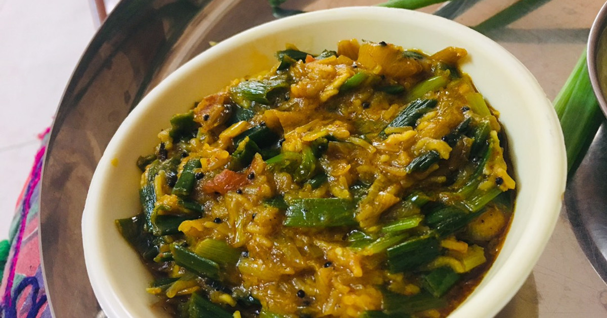 Spring Onion Sev Sabzi Recipe by HIMADRI H. Thaker - Cookpad