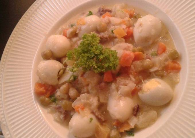 Sopa semy dura de huevitos de ave de codorniz Receta de Sobeida pérez ...