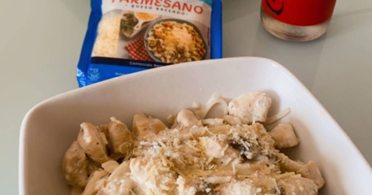 Spaghetti con pollo y crema de leche - 60 recetas caseras- Cookpad