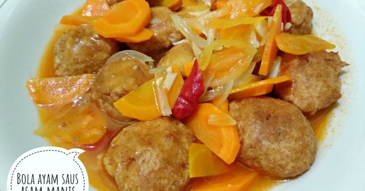 Resep Bola Ayam Saus Asam Maniss. oleh Masak Bareng Hawa - Cookpad
