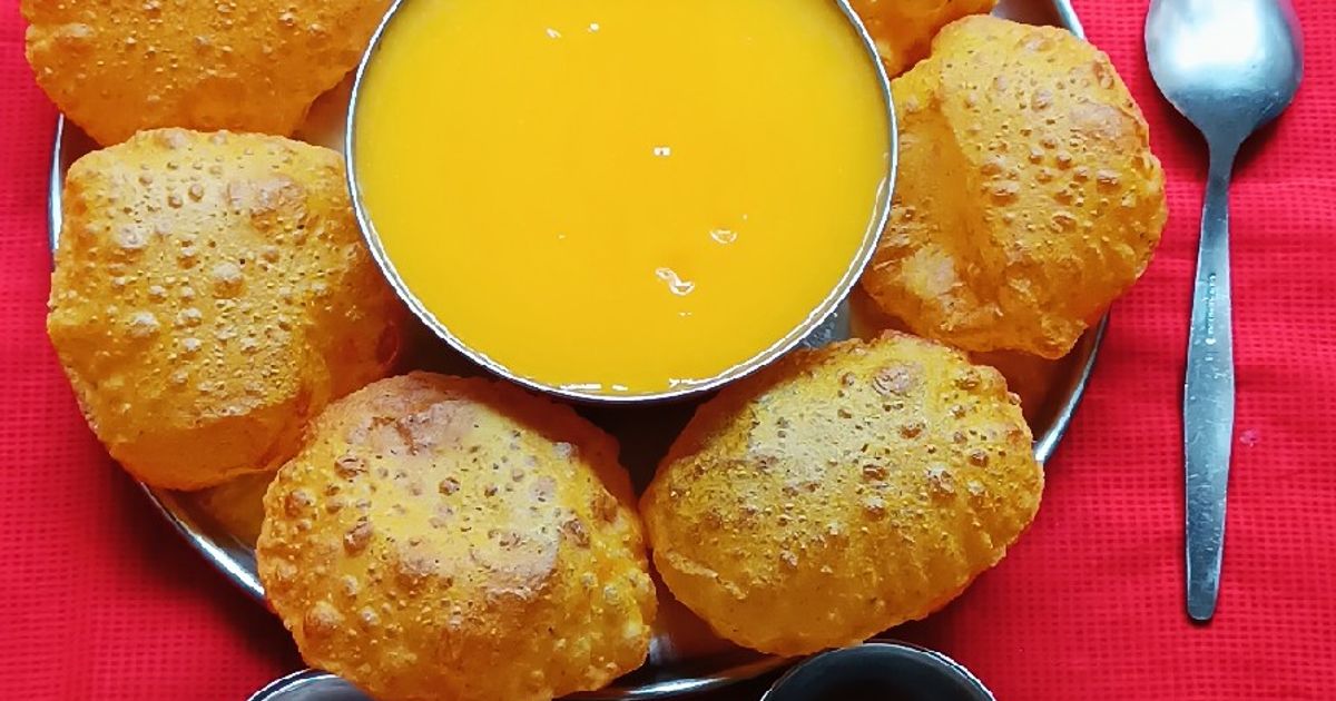 Fresh Mango Juice And Masala Puri Recipe by Sangita Vyas - Cookpad