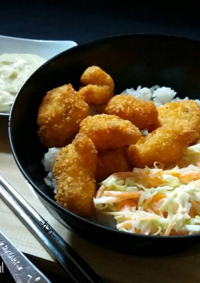 Resep Crispy Fish Rice Bowl, (edible for kids 😉) oleh IzzaHan - Cookpad