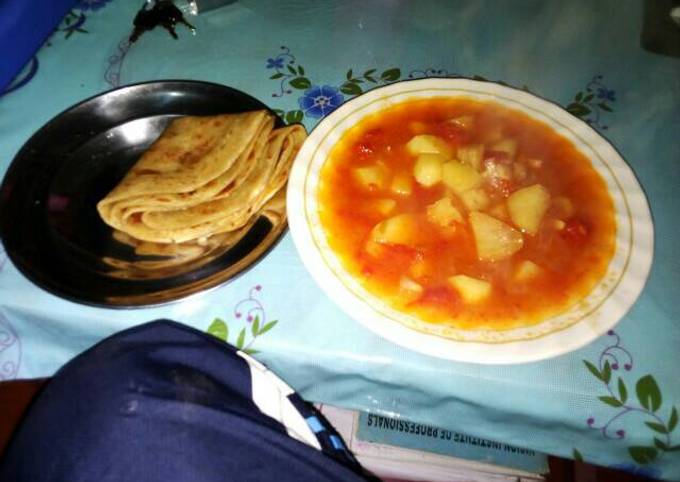 Potato stew and chapati for one Recipe by dennis - Cookpad