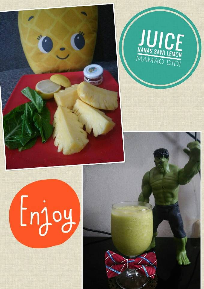Resep Juice Nanas Sawi Lemon Madu Asli Enak Banget Oleh Febby Indriyani Mamao Didi Cookpad
