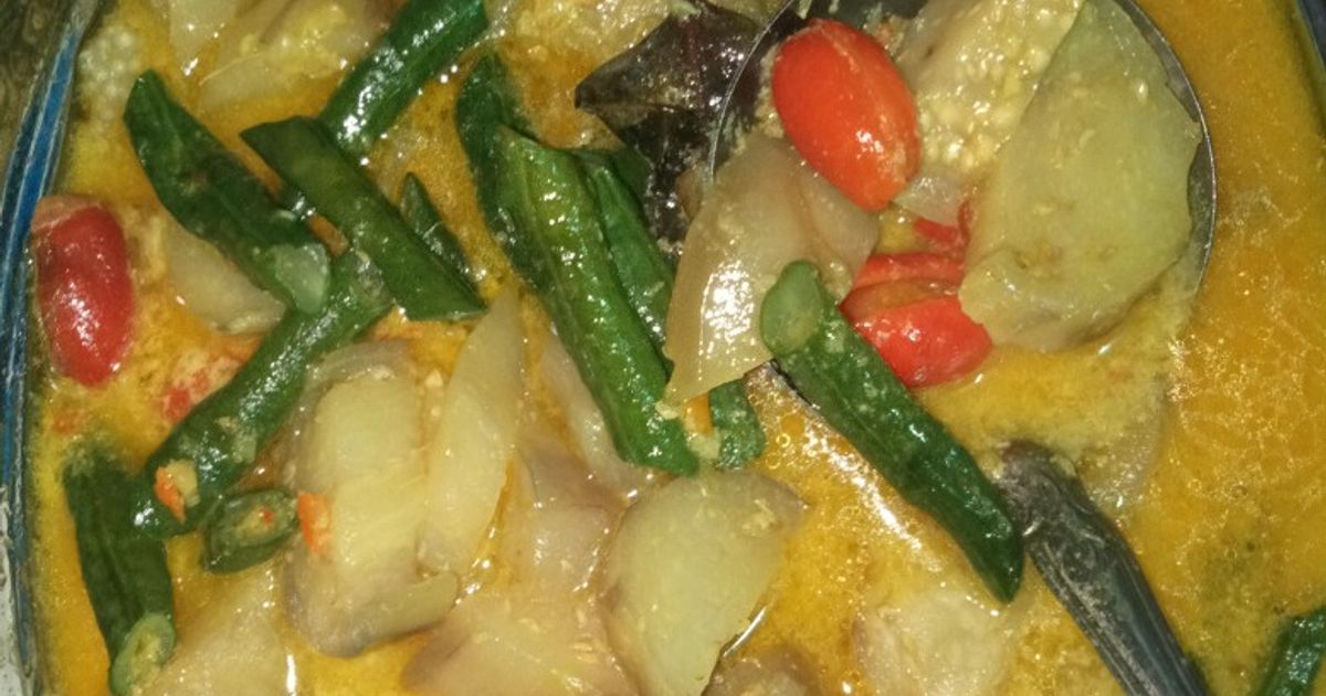 Resep olahan kulit melinjo daun terong rumahan enak dan mudah - Cookpad