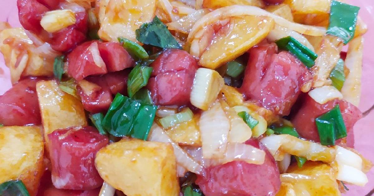 Resep Sosis kentang saos barbeque oleh Lina Fhe 🍂 - Cookpad