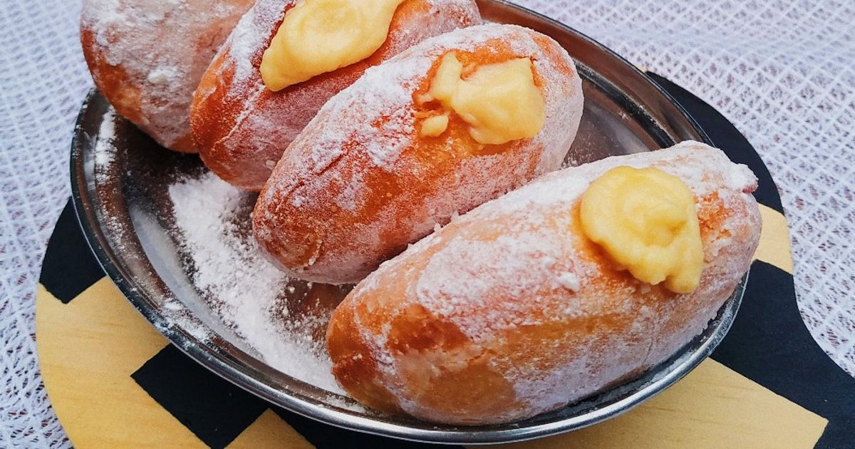 Resep Vanilla Custard Cream Filled Doughnut oleh Honey Angela - Cookpad