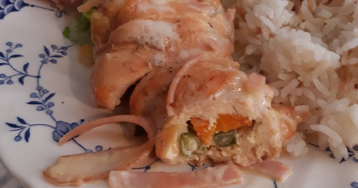 Pechuga rellena con ensalada tropical 😍 Receta de Andrea - Cookpad