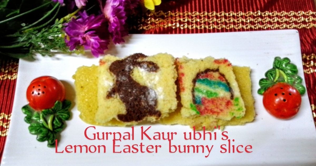 Lemon Easter Bunny Slice 🍋With Pattern Recipe by Gurpal kaur Ubhi's ...