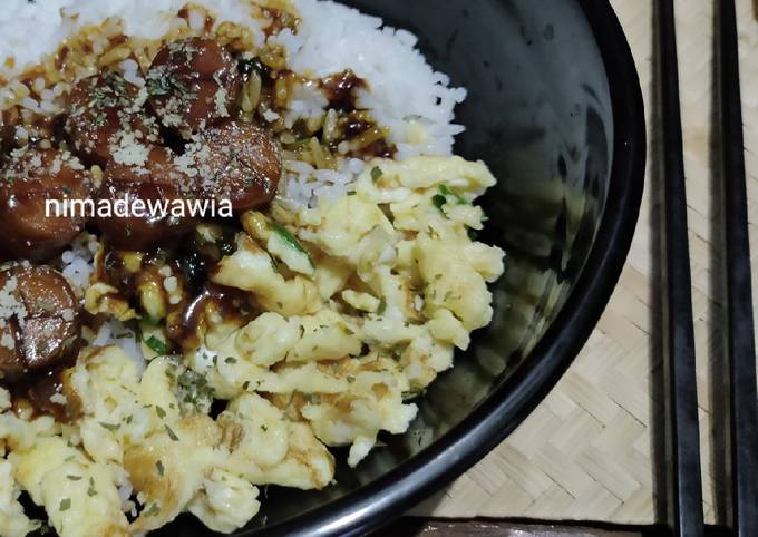 Resep Rice Bowl_Telur Sosis oleh Wawia Ni Made - Cookpad