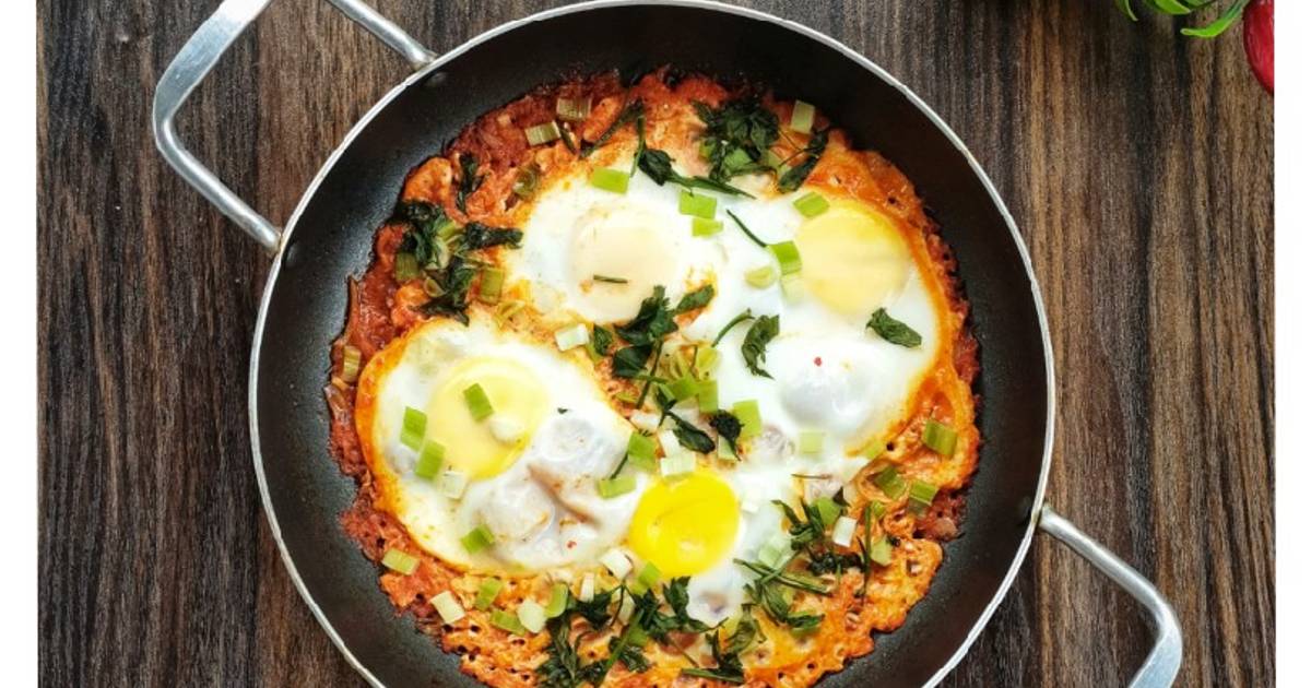 Resep Shakshuka (Nort African pouch eggs) oleh Lady Nafaz - Cookpad