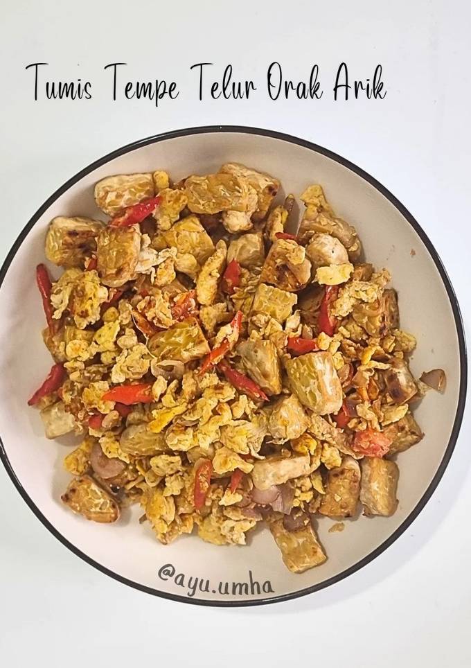 Resep Tumis Tempe Telur Orak Arik oleh Ayu Umha - Cookpad