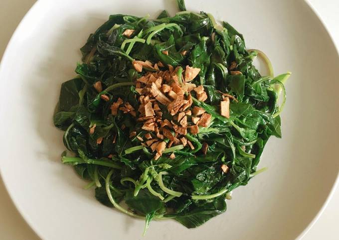 Resep Bayam Rebus Minyak Wijen oleh Desi Herliana - Cookpad