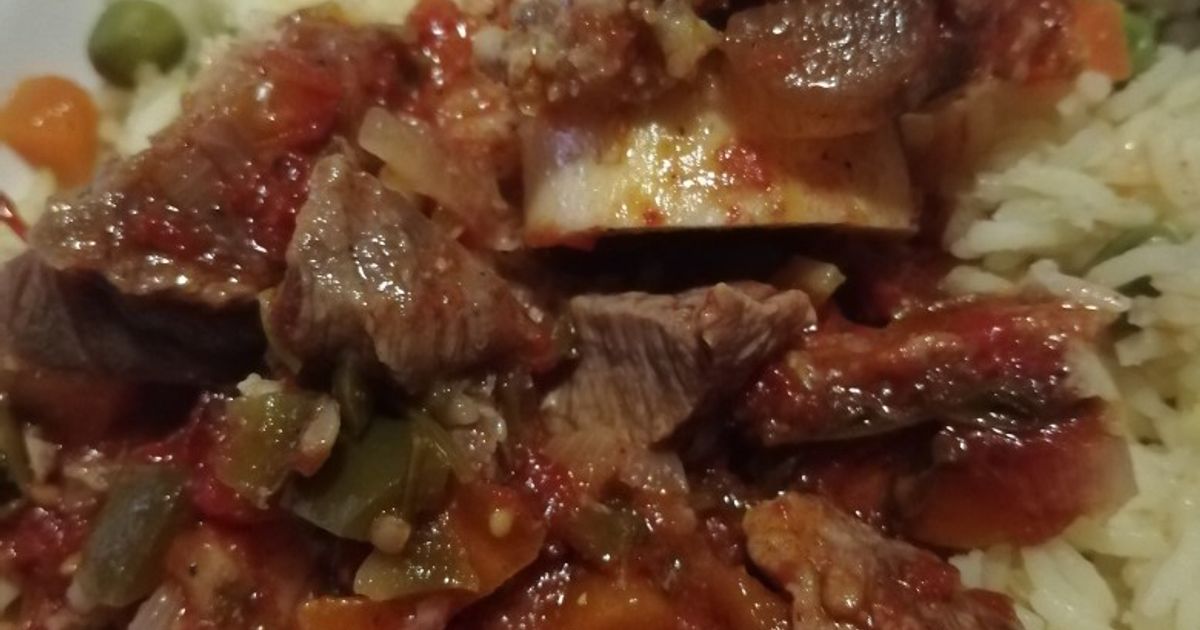 Cooked Red Meat With Rice Recipe by Daisy - Cookpad