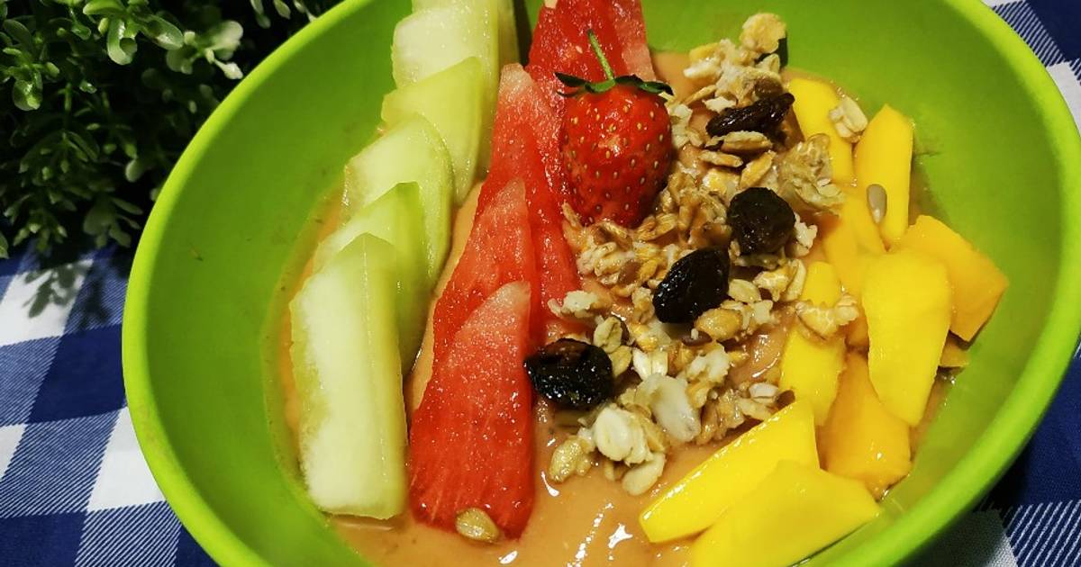 Resep Sarapan sehat 18 (Wortel Tomat Banaple smoothies bowl) oleh ...