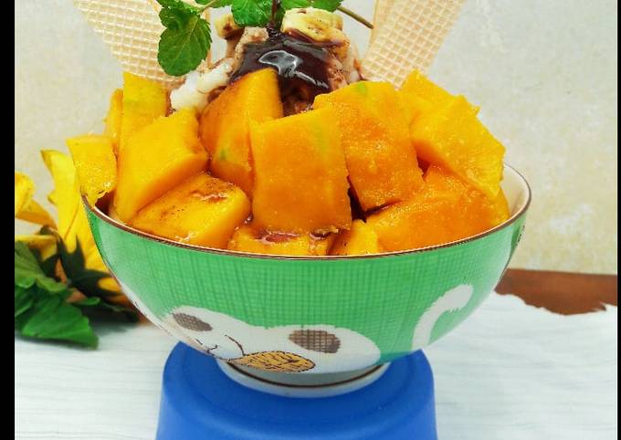Resep Mango Bingsoo (빙수) Snowflake oleh Chef Iis Ambar (IG: @ambar.iis ...