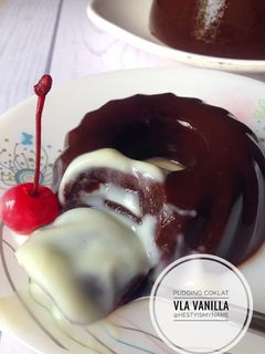 Resep Pudding Cokelat Vla Vanilla oleh Noni - Cookpad