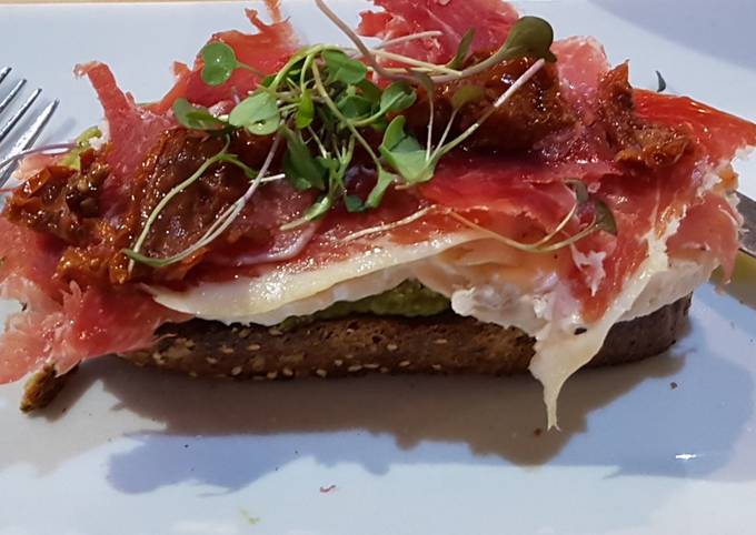 Tosta de jamón Receta de Olga Perez- Cookpad