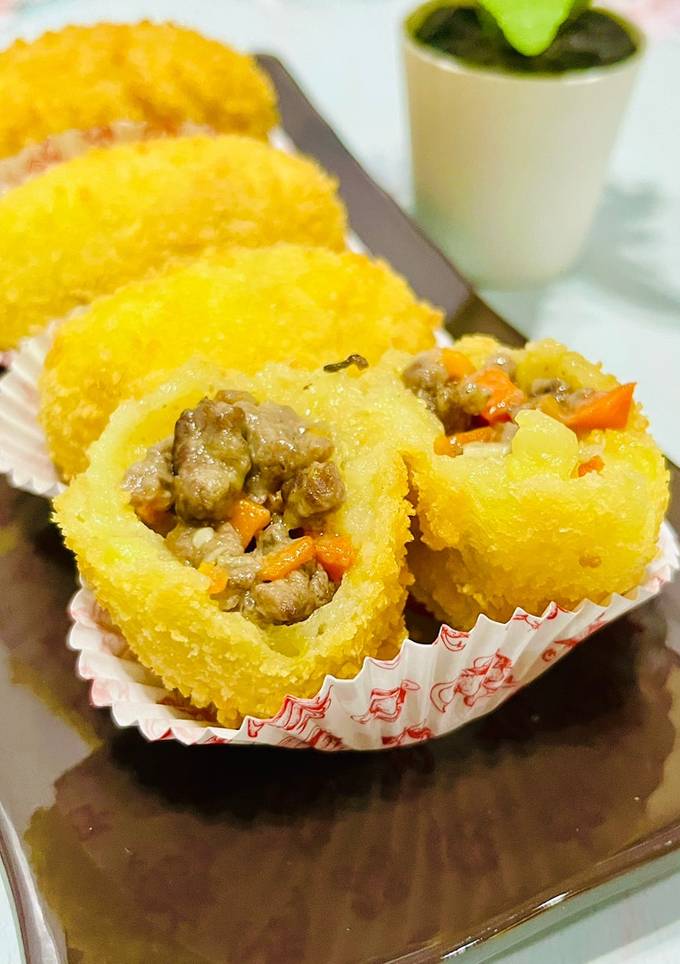 Resep 364. Kroket Isi Daging pakai TEPUNG KENTANG oleh Juliana Tendeas ...