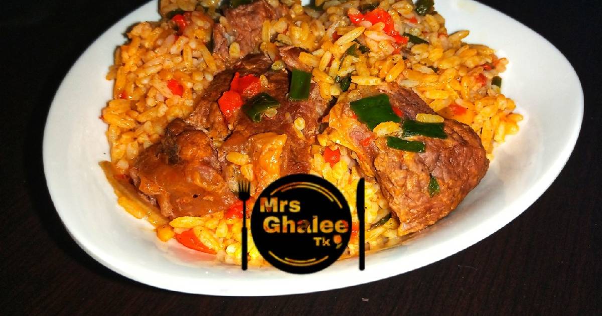 Palm oil Jallof rice Recipe by Mrs Ghalee Tk Cuisine - Cookpad