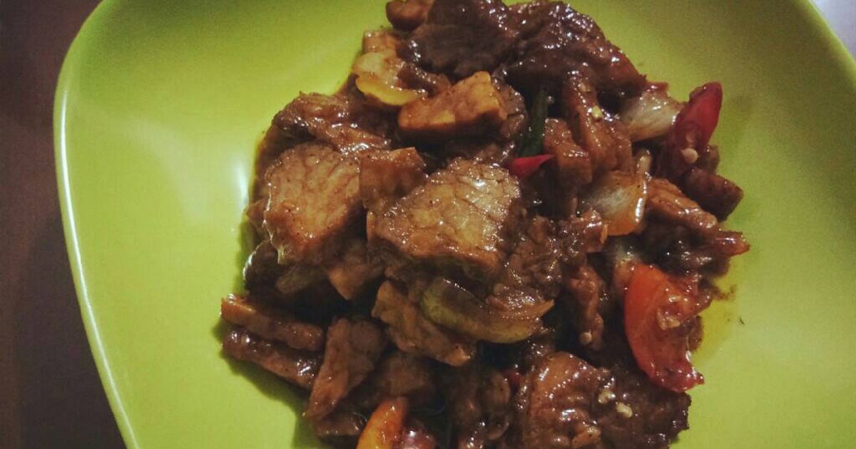 Resep tempe daging black pepper rumahan enak dan mudah - Cookpad
