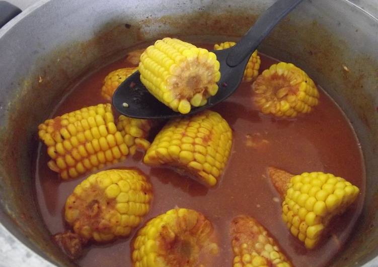 Elotes dulces con atole de chiles y epazote para comer con el olote ...