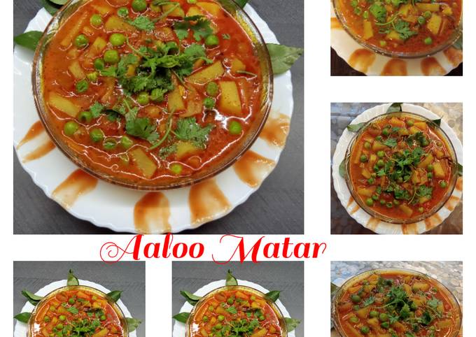 Easy to make Aloo matar ki curry sabzi 😋😋 Recipe by Harshu Mirajkar ...