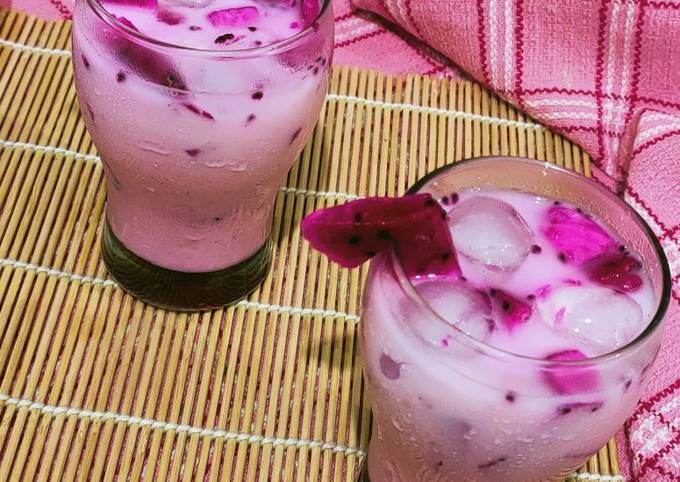 Resep Es Susu Buah Naga Merah oleh hayuris.dita - Cookpad