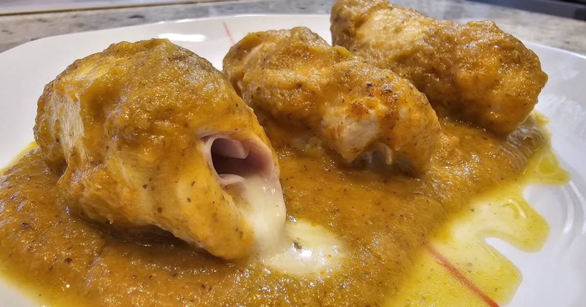 Enrollado de pollo con salsa - 20 recetas caseras- Cookpad