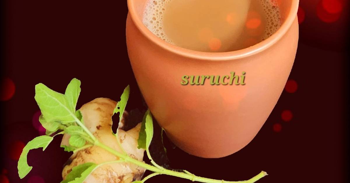 Basil Ginger Tea with Milk (Monsoon Special) Recipe by Suruchi (Dr ...