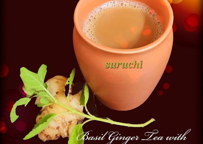 Basil Ginger Tea with Milk (Monsoon Special) Recipe by Suruchi (Dr ...