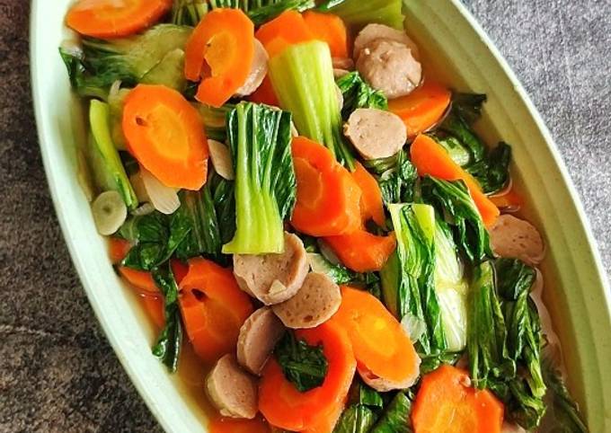 Resep 296 Tumis Pokchoy Bakso Saos Tiram Oleh Beckszs Kitchen Cookpad