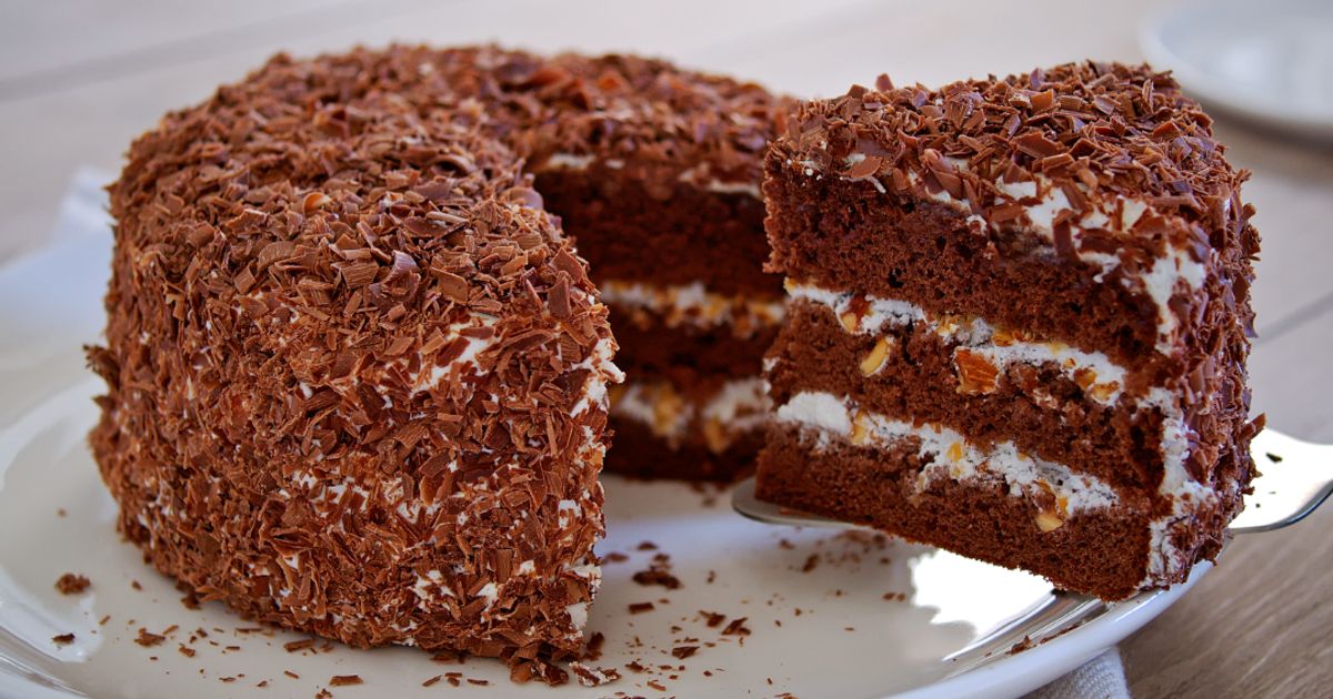 My Favorite! Chocolate Cake Covered With Chocolate Shaving Curls Recipe ...