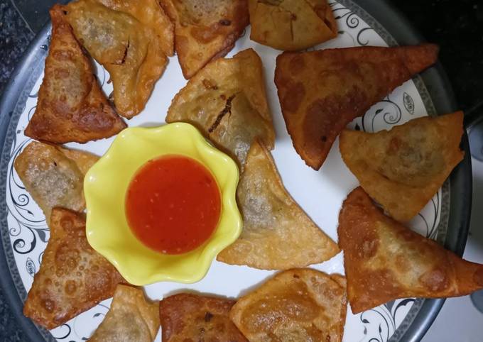 Atta besan samosa filling with brinjal fry Recipe by namrata sarmah ...