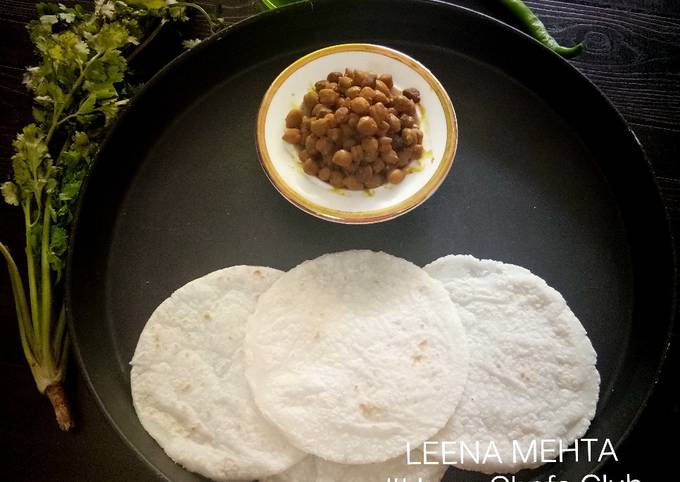Pathiri (Rice flour Roti) with chana Recipe by Leena Mehta - Cookpad