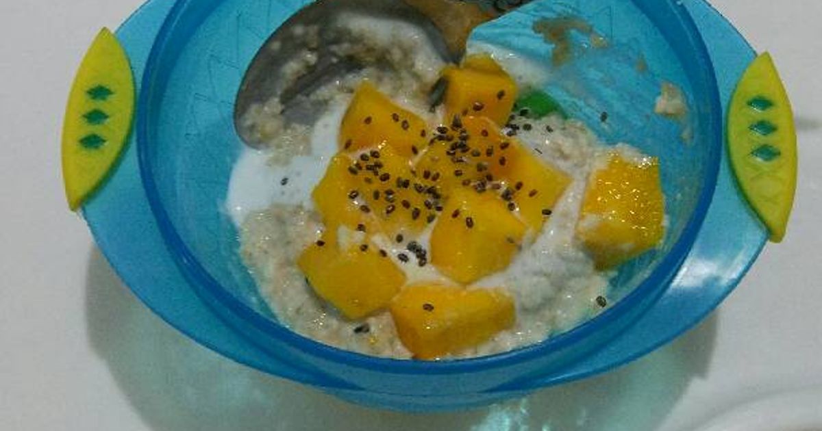 Resep Mango Sticky Oat (Mpasi) oleh titis ciptaningtyas - Cookpad