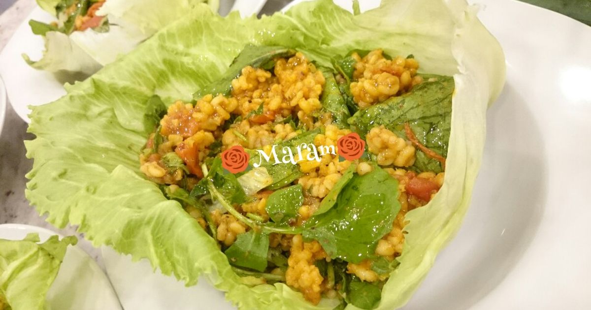 طريقة عمل سلطة الجرجير والبرغل الاحمر من 🌹Maram🌹Um sanad🌹 - كوكباد